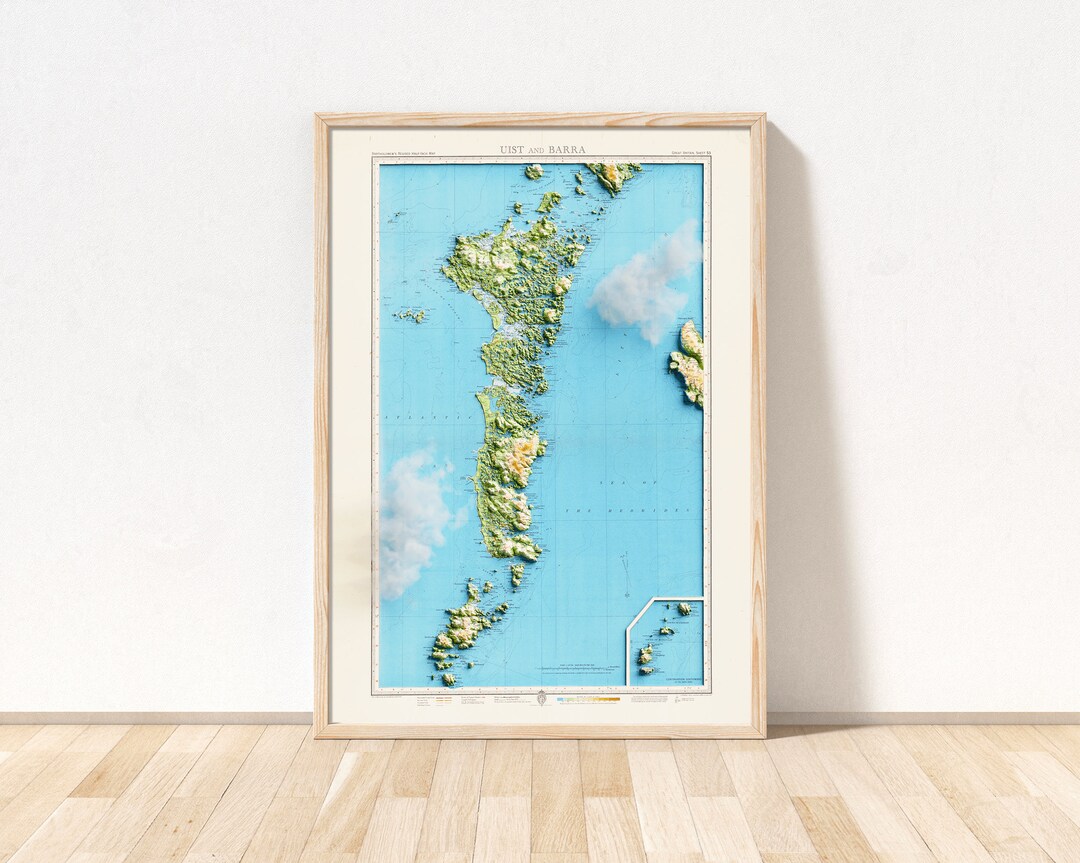 Uist and Barra Topographic Map / Giclée Fine Art Print / St - Etsy UK