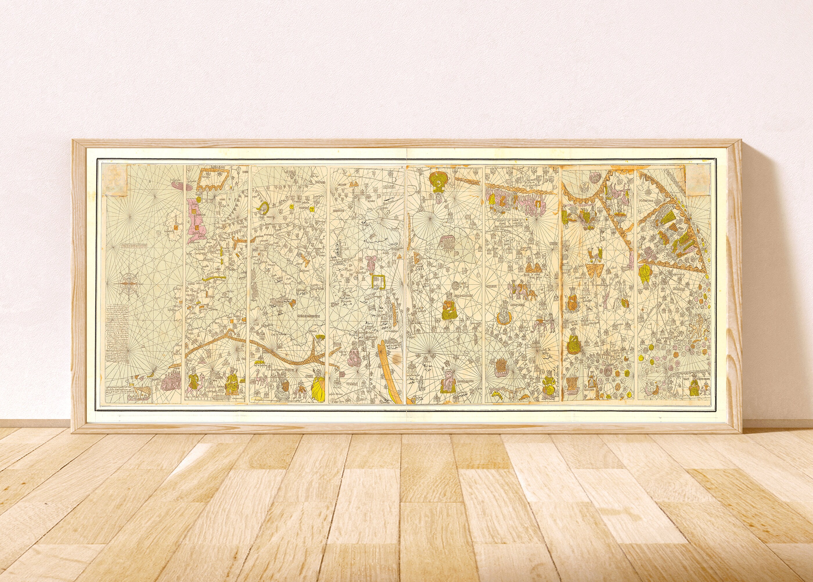 HUGE Arabic Map of the Ancient World, 1375. Map of the World ...