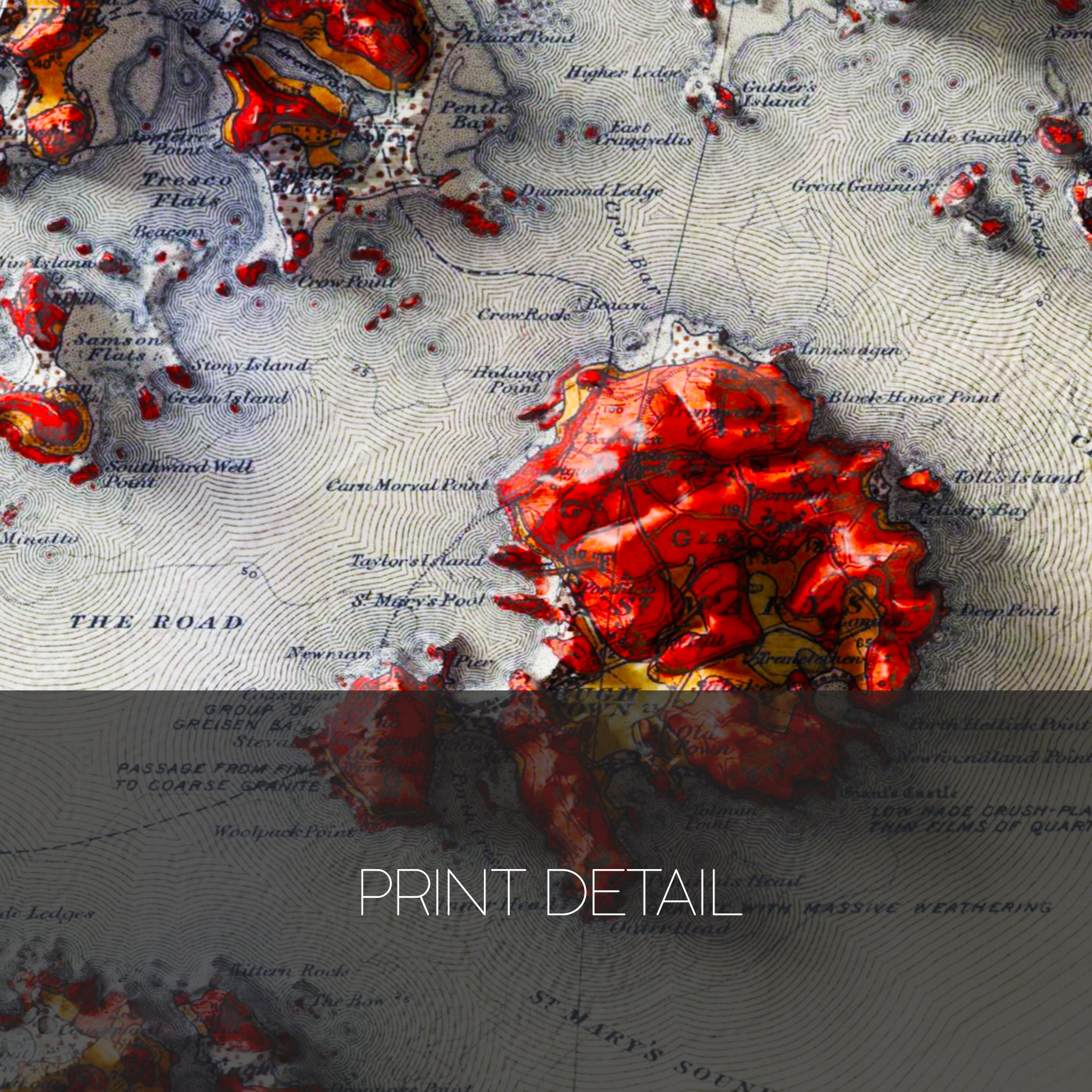 Isles of Scilly Topographic Map / Giclée Fine Art Print / Tresco, St ...