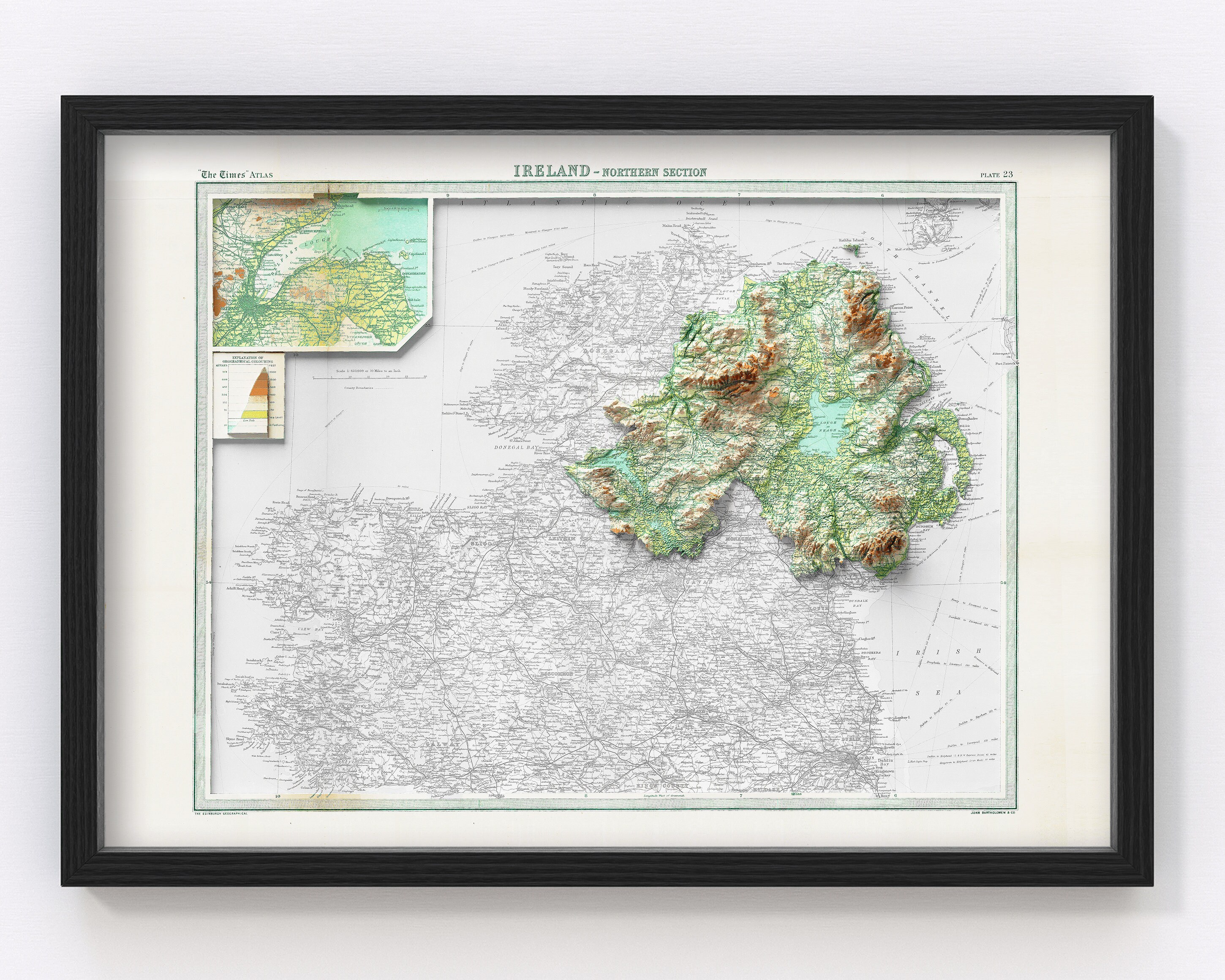 Northern Ireland Topographic Map / Giclée Fine Art Print / Belfast ...