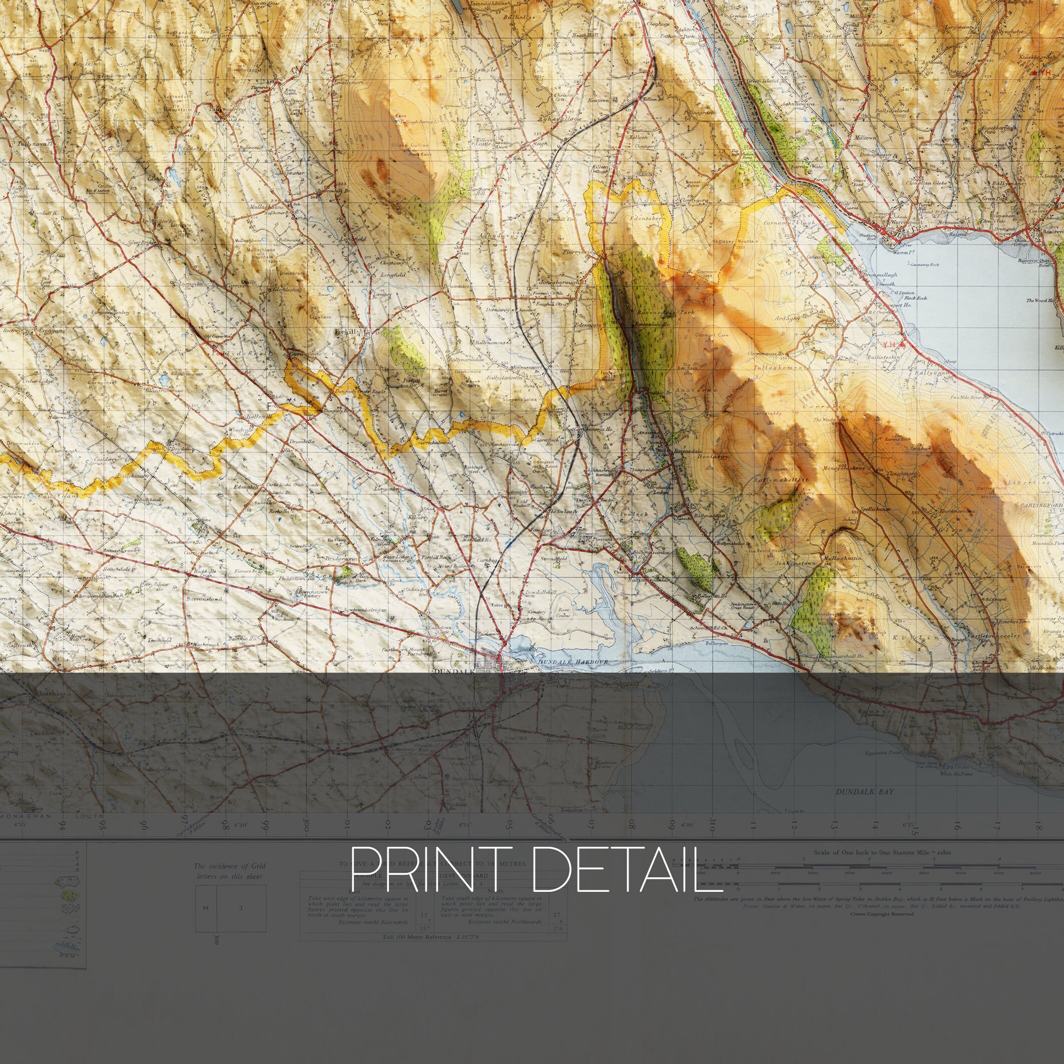 The Mourne Mountains Topographic Map / Giclée Fine Art Print ...