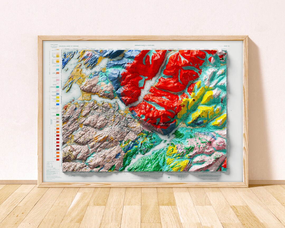 Loch Etive Topographic Map / Giclée Fine Art Print / Ben Cruachan ...
