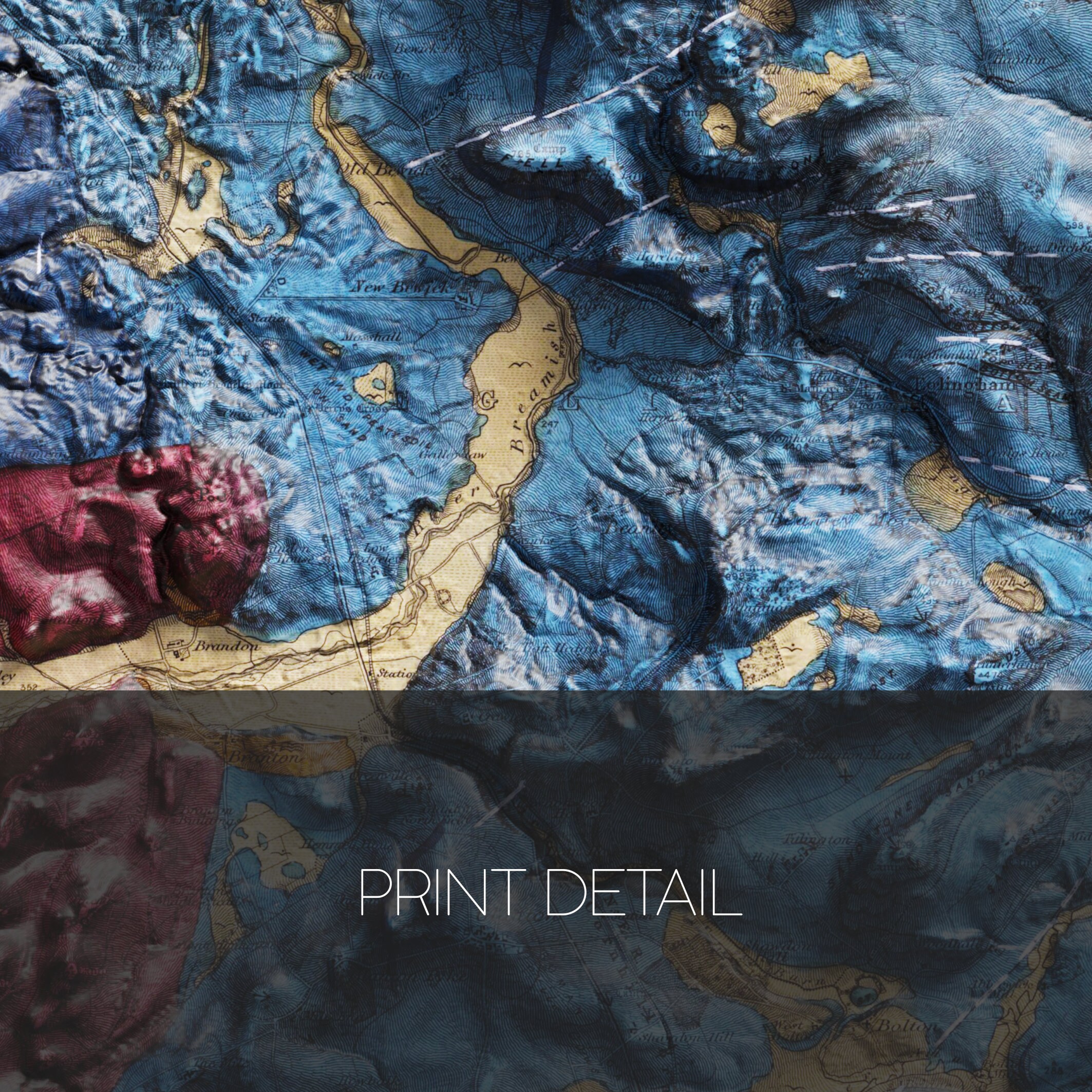 Alnwick Topographic Map / Boulmer Craster Alnmouth Denwick - Etsy