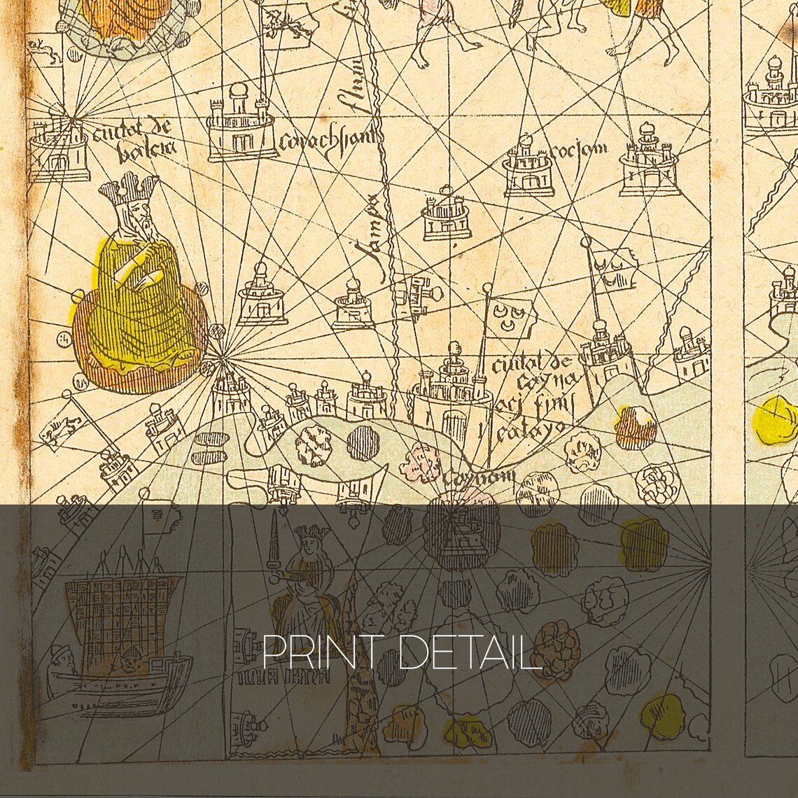 HUGE Arabic Map of the Ancient World, 1375. Map of the World ...