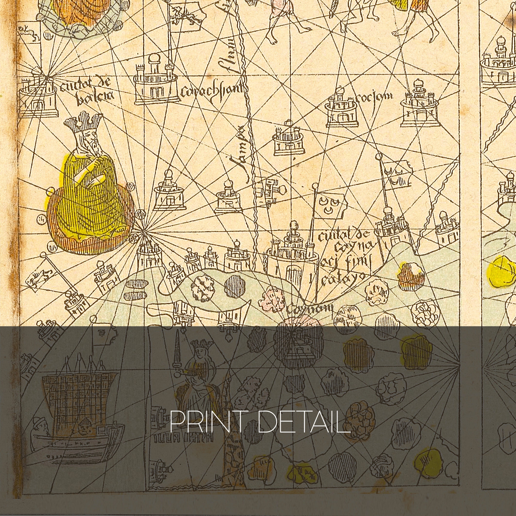 HUGE Arabic Map of the Ancient World, 1375. Map of the World ...