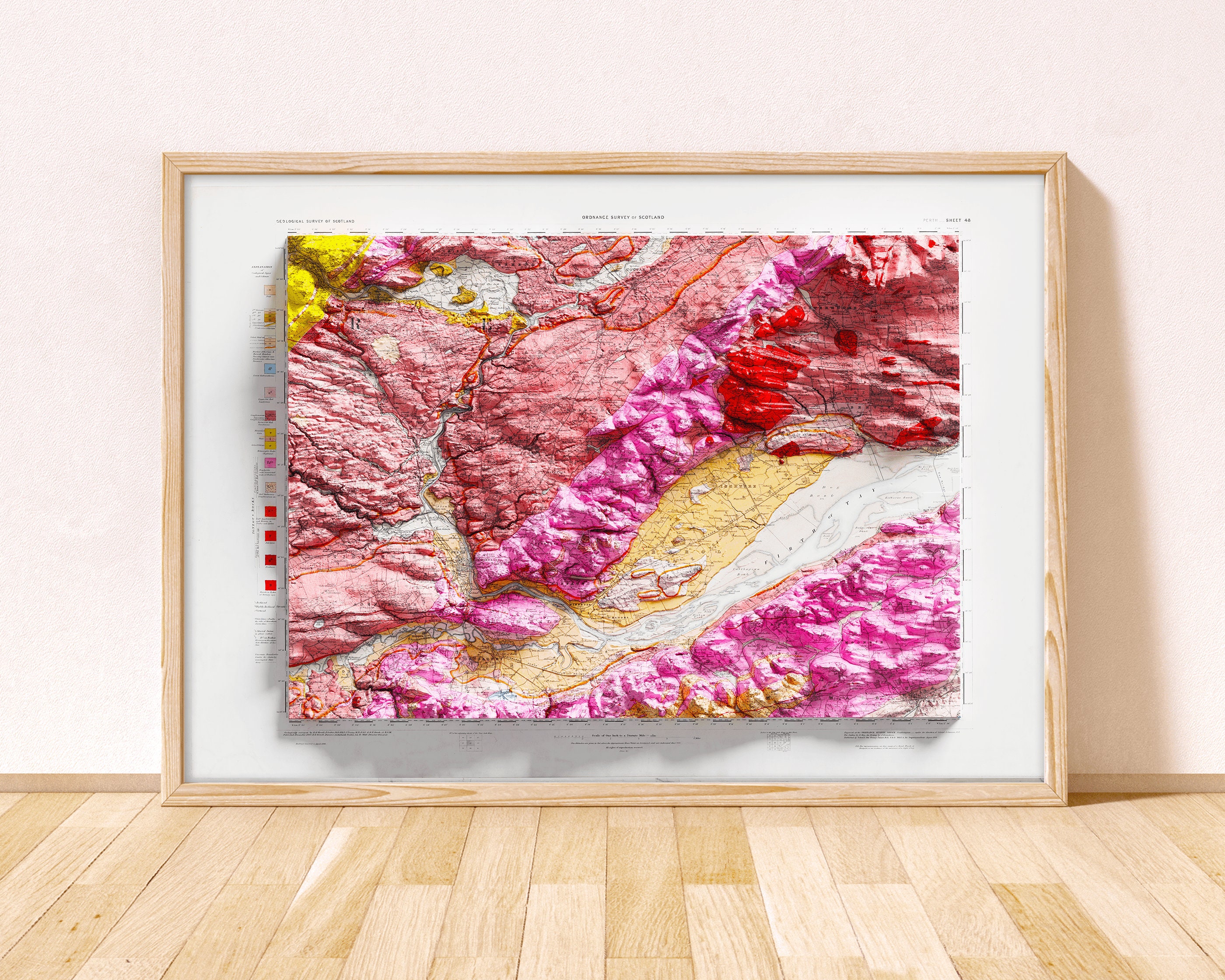 Perth Topographic Map / Giclée Fine Art Print / Perthshire, Coupar ...