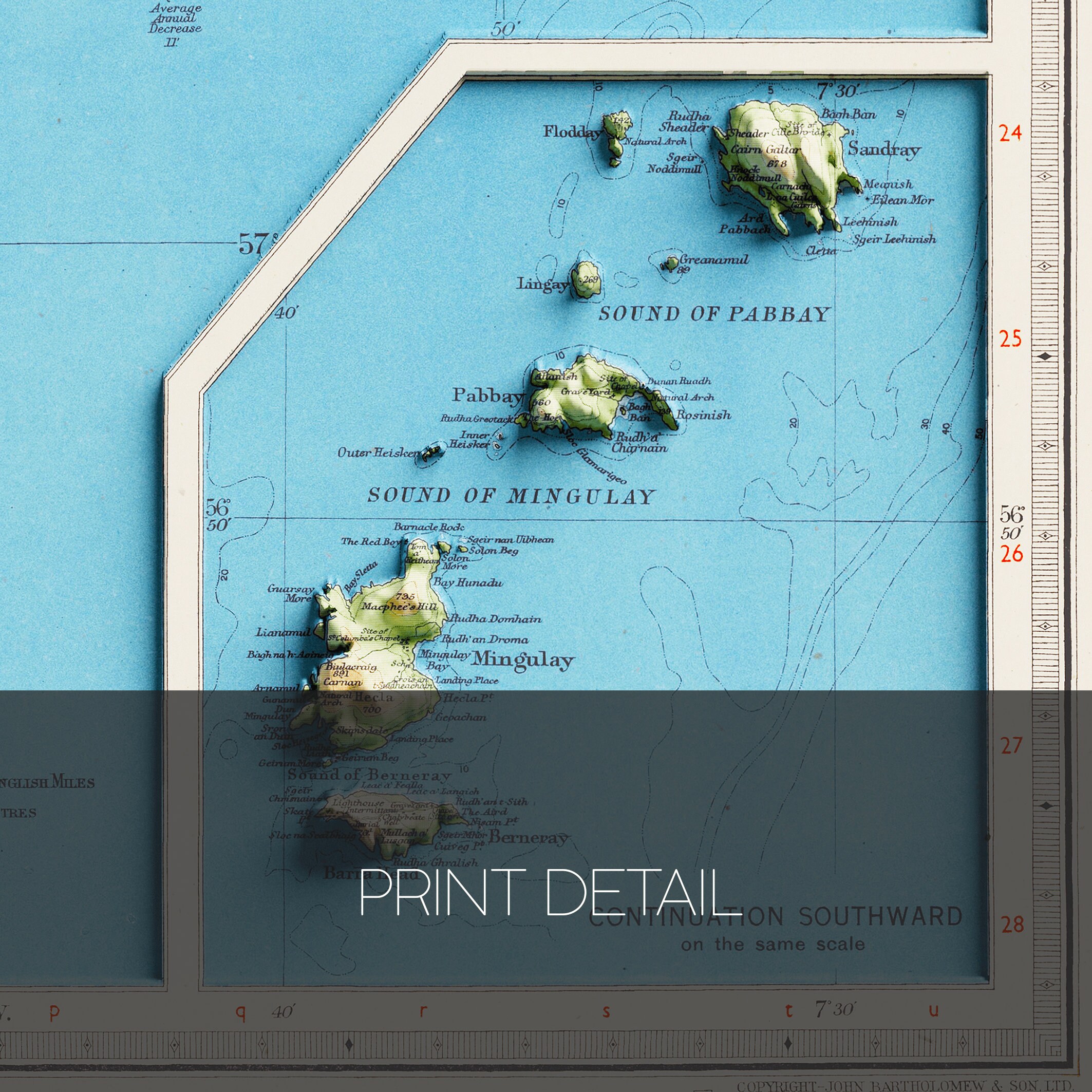 Uist and Barra Topographic Map / Giclée Fine Art Print / St - Etsy UK