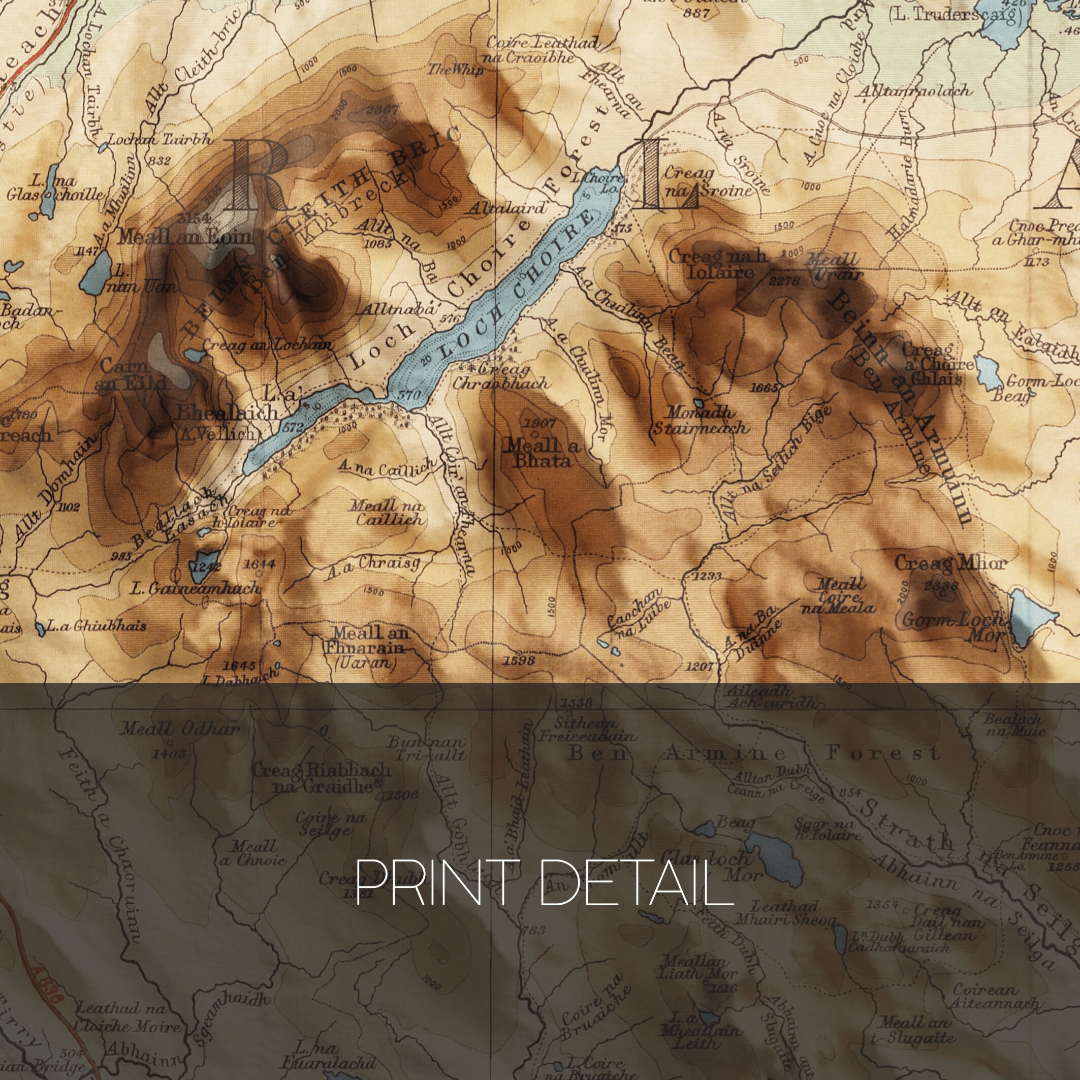 Caithness Topographic Map / Giclée Fine Art Print / John O' Groats ...