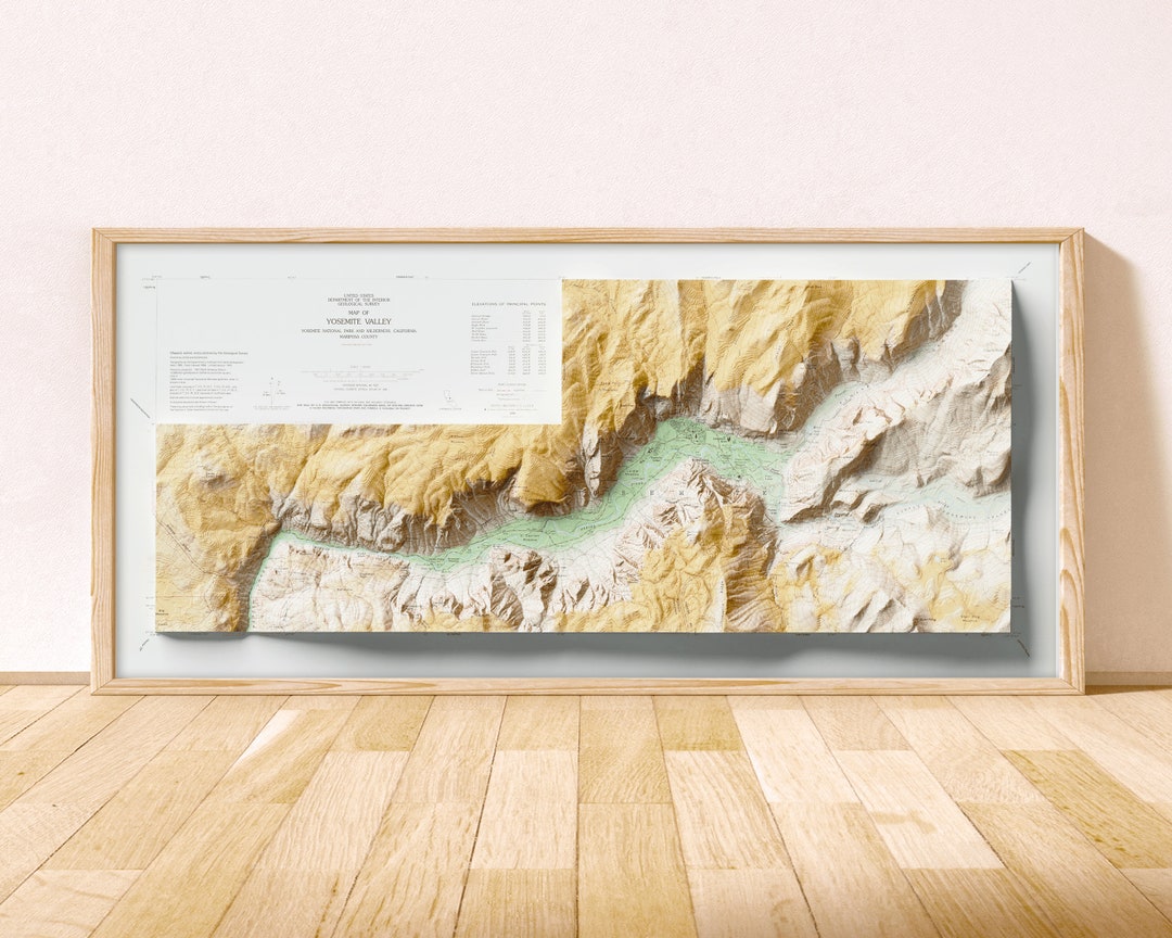 Yosemite Valley Topographic Map / Giclée Fine Art Print / Yosemite ...