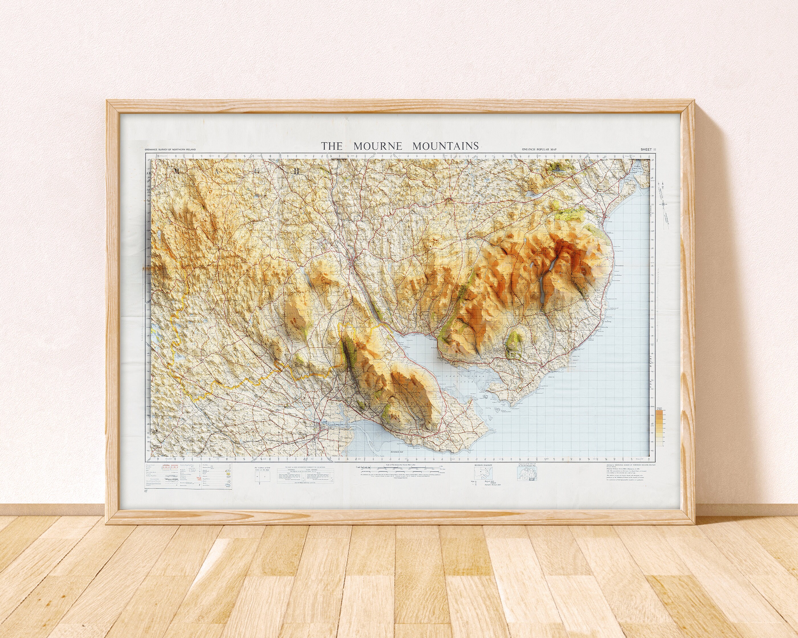 The Mourne Mountains Topographic Map / Giclée Fine Art Print ...