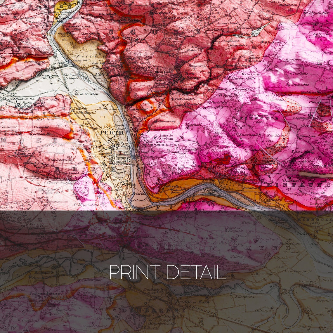 Perth Topographic Map / Giclée Fine Art Print / Perthshire - Etsy