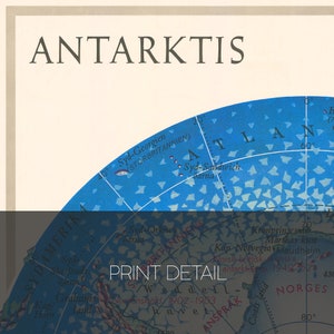 Vintage Map of Antartica, 1957 / Antartica Art Print / Antique ...