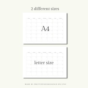 Blank Monthly Calendar Printable Landscape, Minimalist Calendar ...