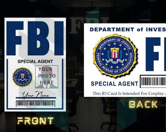 Printable | FBI | ID Card | ID Badge | Costume | Cosplay - Etsy