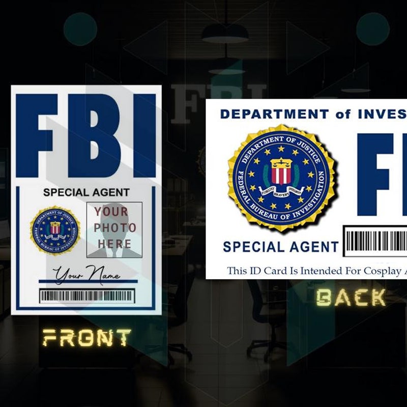 Fbi Id Card - Etsy