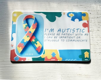 Autism Awareness Medical Alert ID Card Template Invisible Disability ...