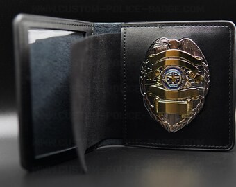 Police Badge Wallet All Leather Universal Fit-black - Etsy