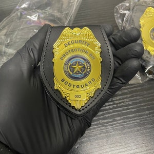 Engraved Security Style Badge Gold - Etsy UK