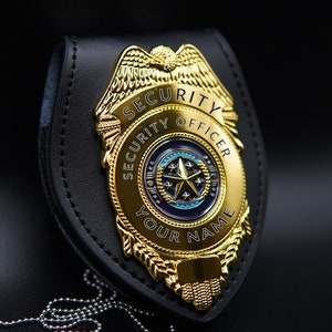 Engraved Security Style Badge Gold - Etsy UK