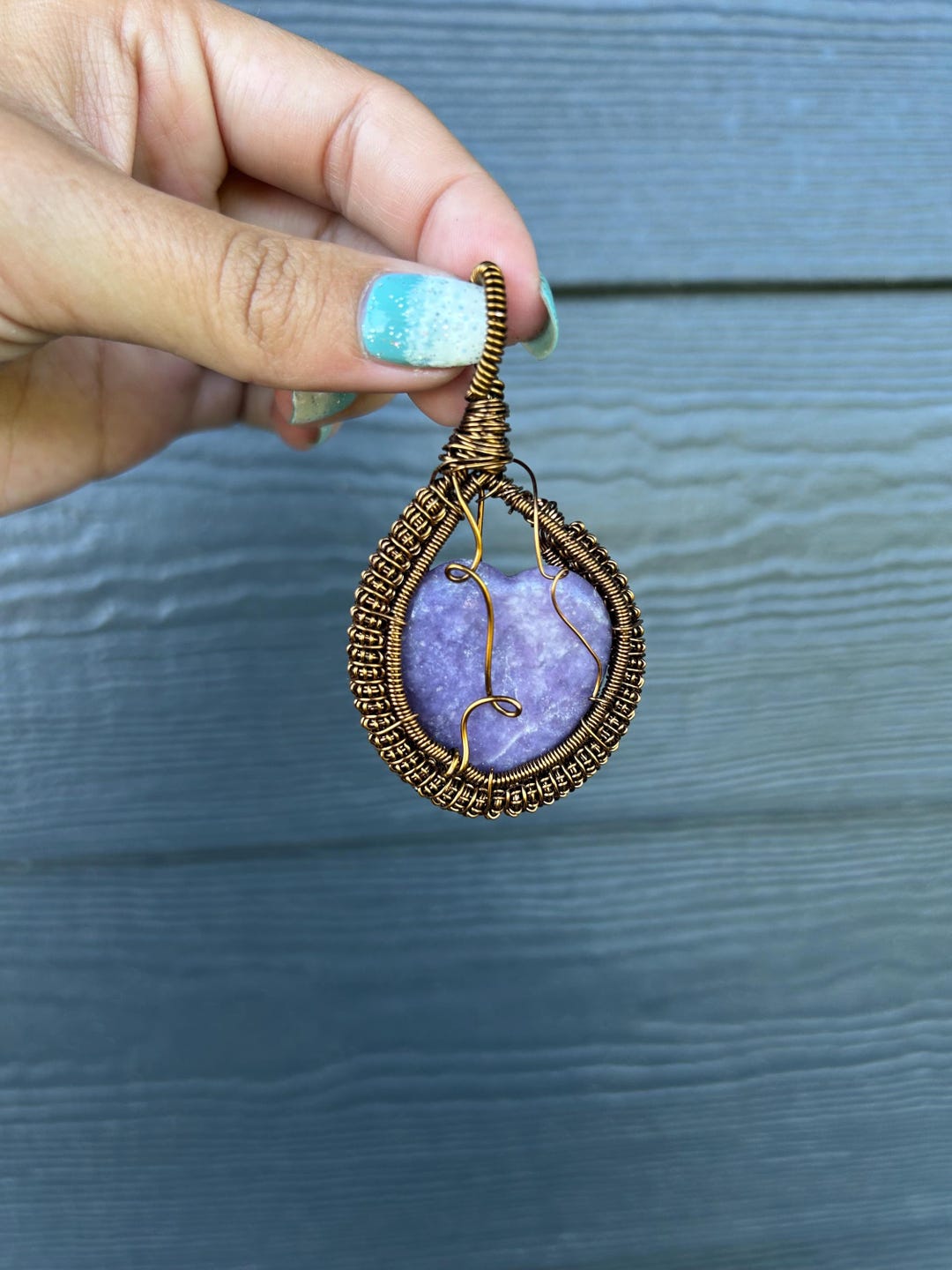 Amethyst Heart Wire Wrap - Etsy