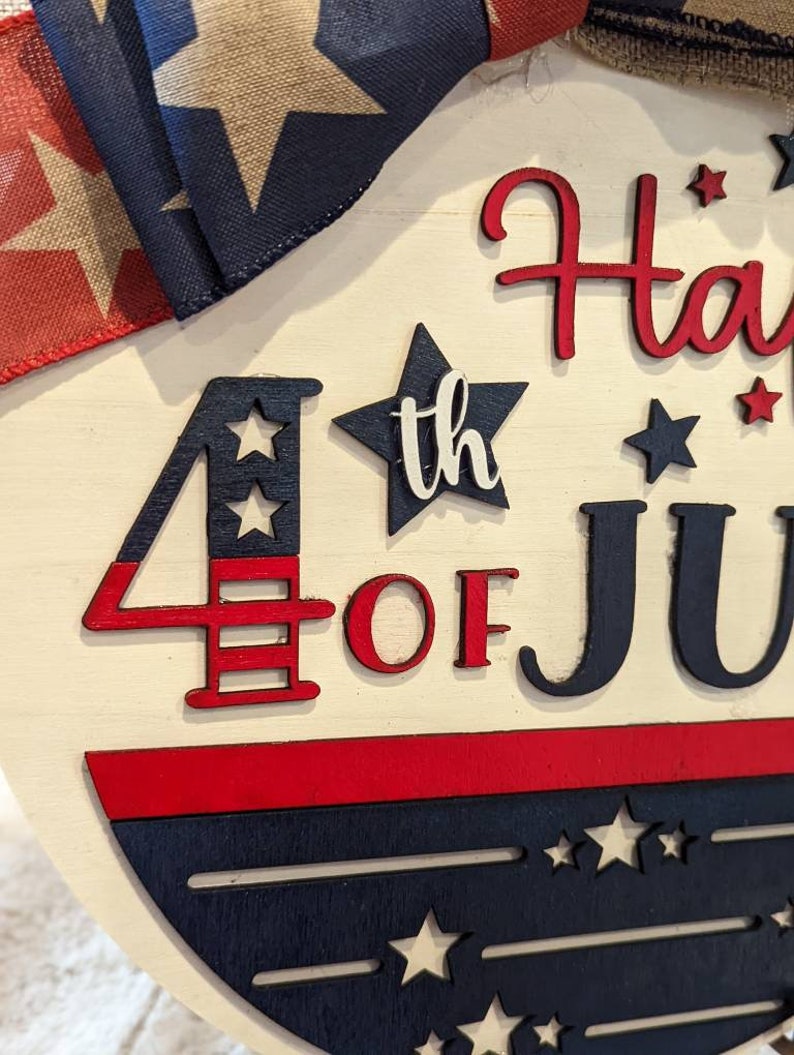 Happy 4th of July - Patriotic Sign - Etsy