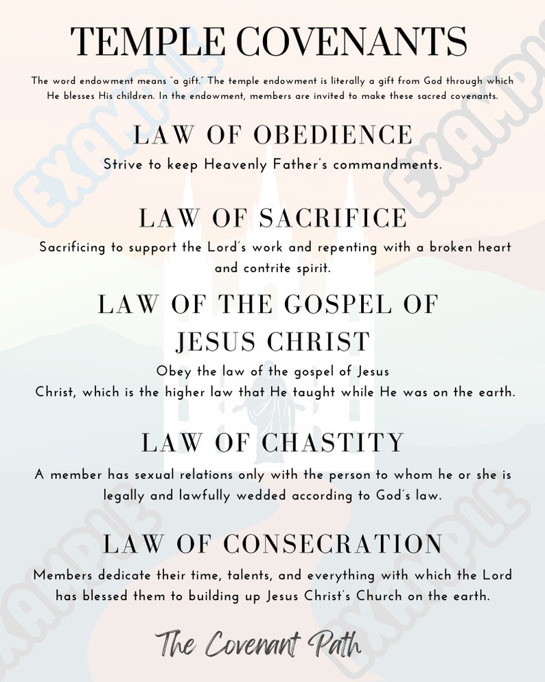 CUSTOM - Endowment Temple Covenants - the Covenant Path - Digital ...
