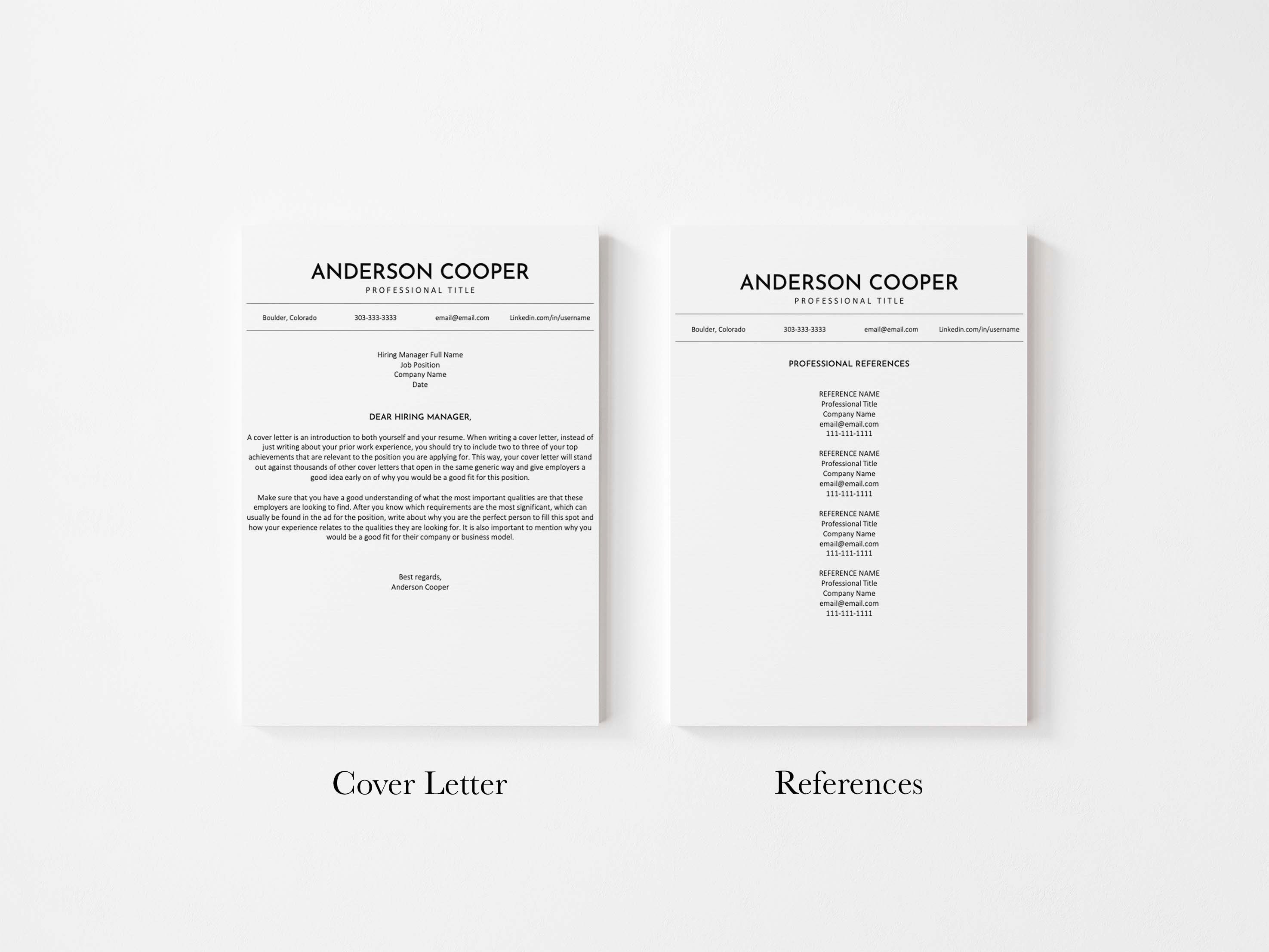 Resume Template Bundle, CV Template Professional, 3 Resumes, Cover ...