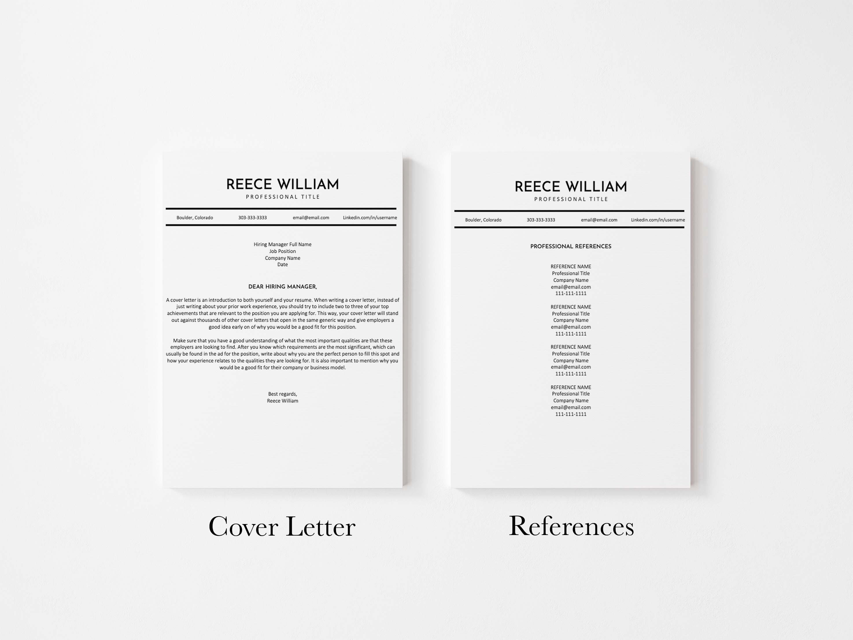 Resume Template Bundle, CV Template Professional, 3 Resumes, Resume ...