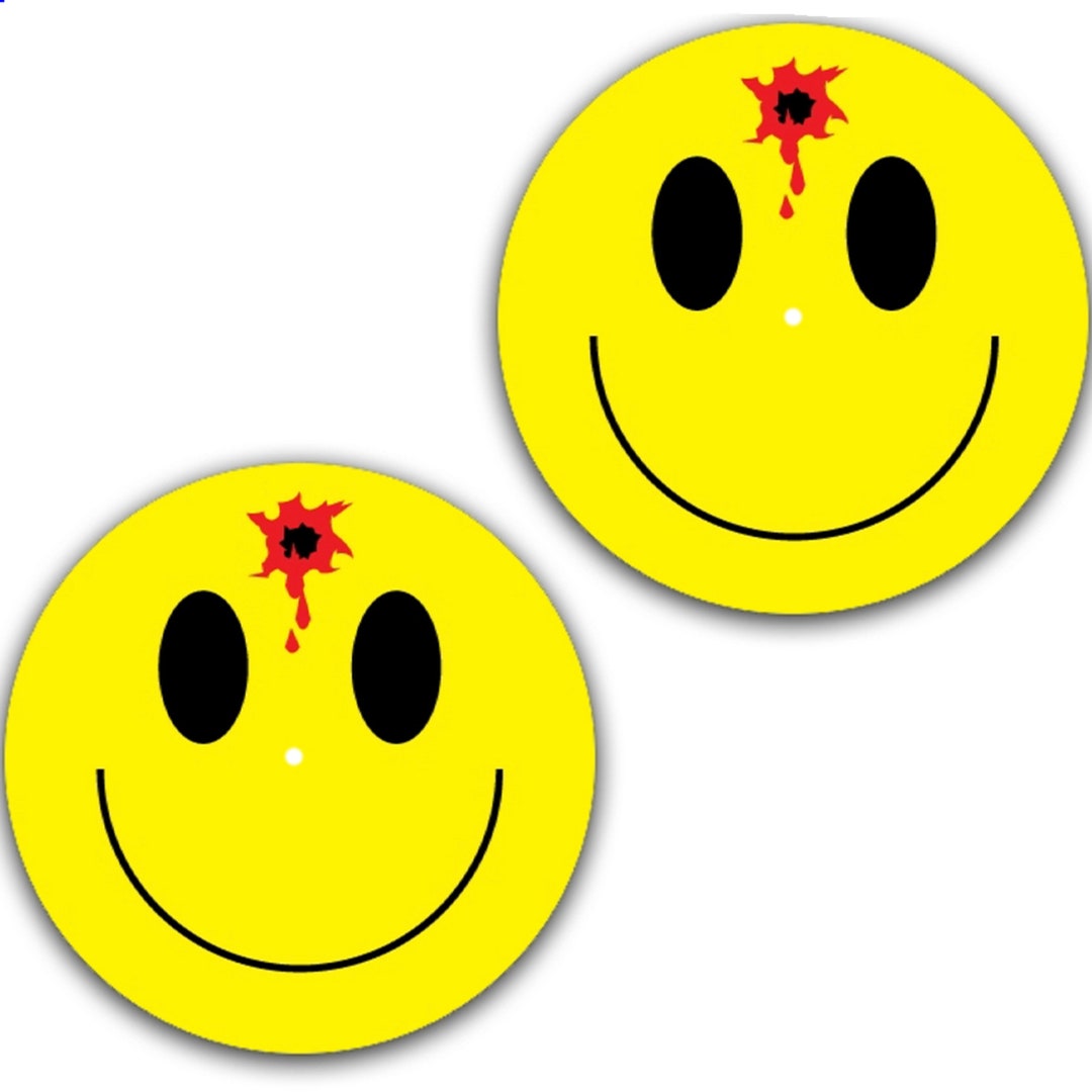 One Pair Smiley Face Bullet Hole 1 Vinyl Memorabilia 7 Inch Slip Mat ...