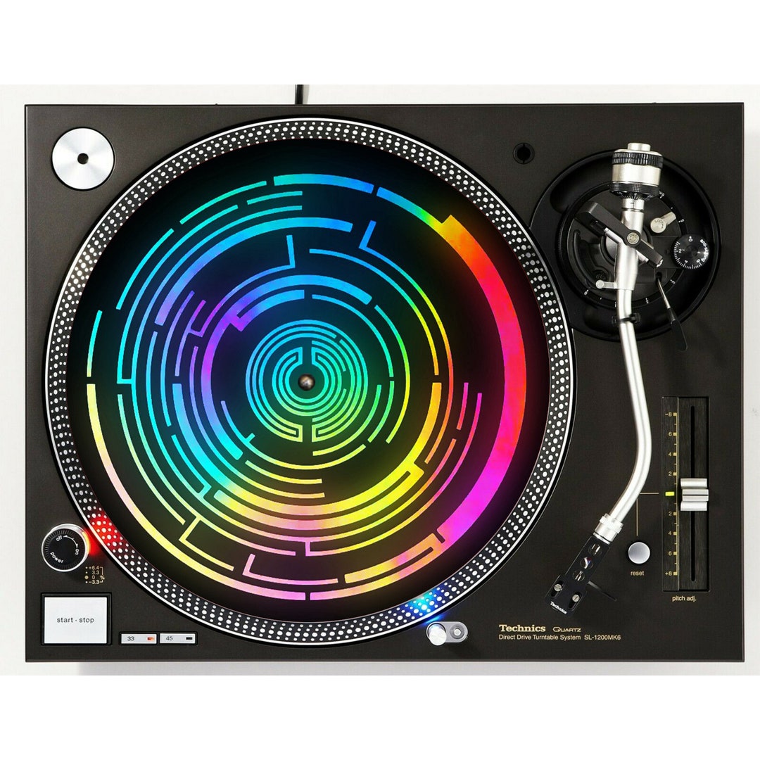 DJ Spiral Neon Lights Scratch Pad 12 Inch Slip Mat Turntable Slipmat DJ ...