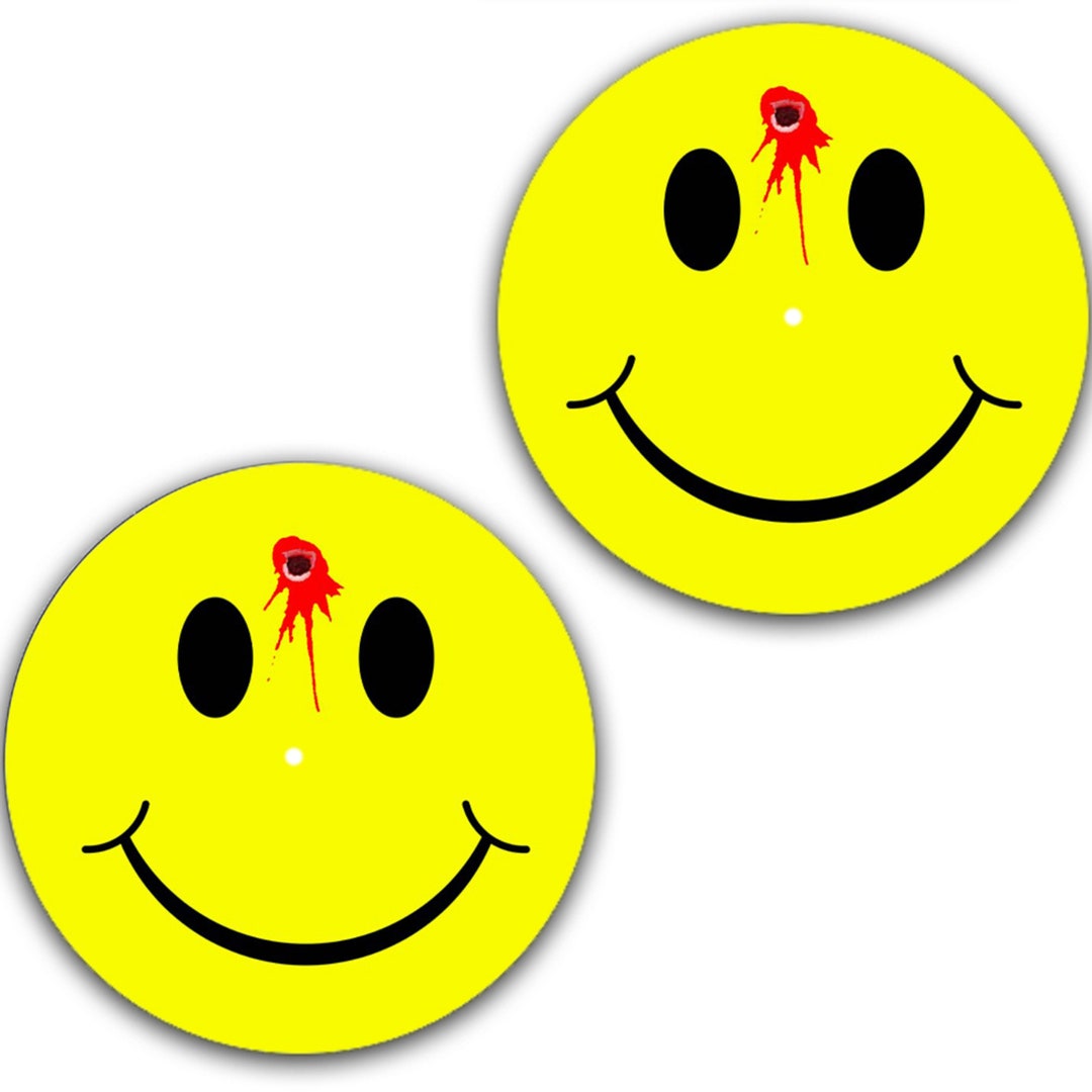One Pair Smiley Face Bullet Hole 2 Vinyl Memorabilia 7 Inch Slip Mat ...