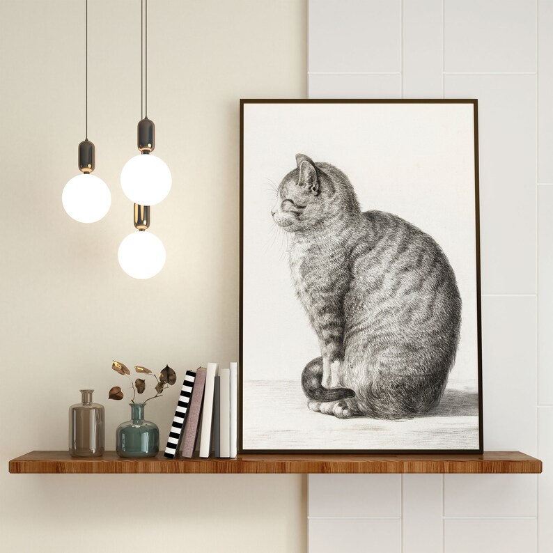 Vintage Cat Sketch Print: Antique Animal Wall Art (digital Download) - Etsy
