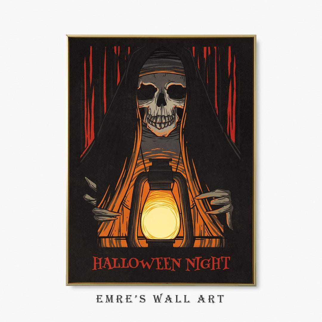 Halloween Skeleton Art Print Halloween Skeleton Wall Decor - Etsy
