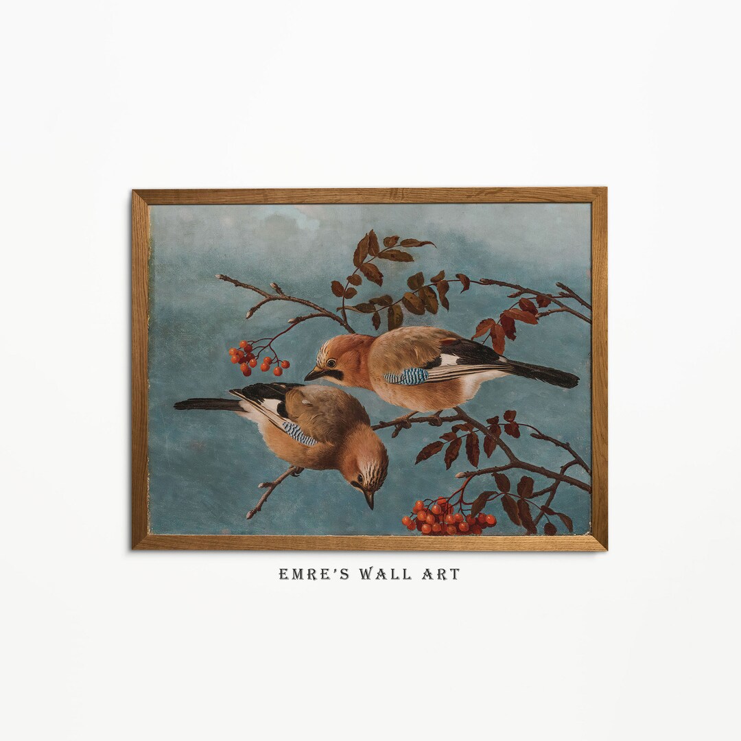 Bird Printable Wall Art, Vintage Bird Print, Bird Painting Decor ...