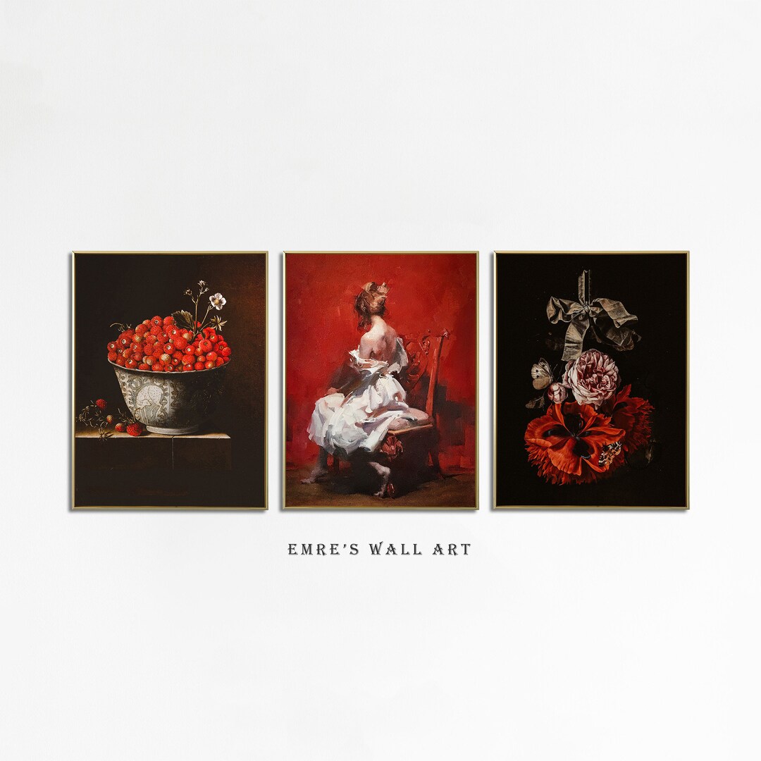 Dark Vintage Prints: Moody Still Life, Portrait Gallery Wall Set ...
