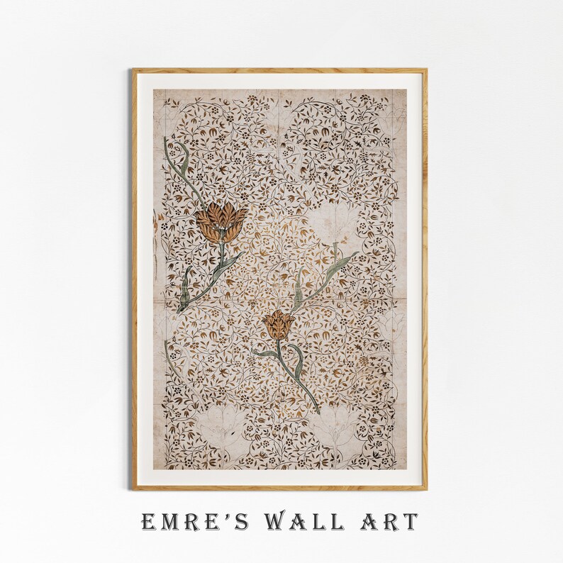 Vintage Floral Sketch Art Print: Botanical Drawing Poster(digital ...