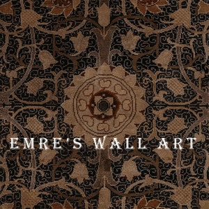 Rug Pattern Wall Art, Vintage Textile Art Print, Antique Tapestry ...