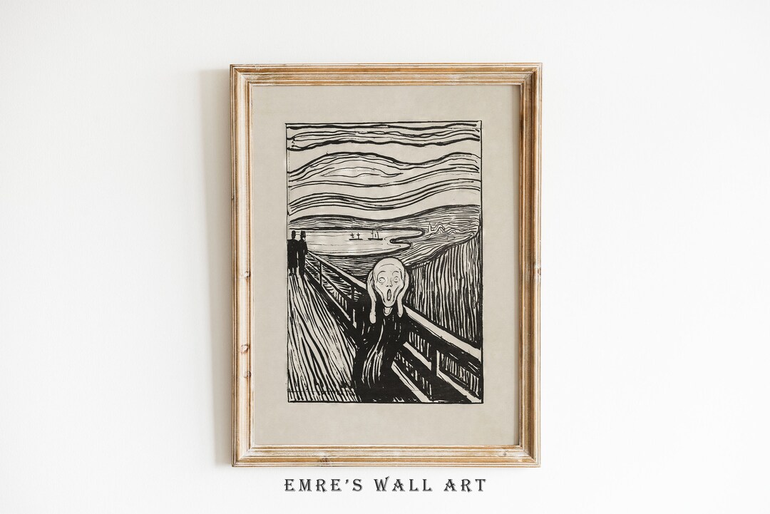 The Scream Edvard Munch Vintage Sketch Art Print Figure - Etsy