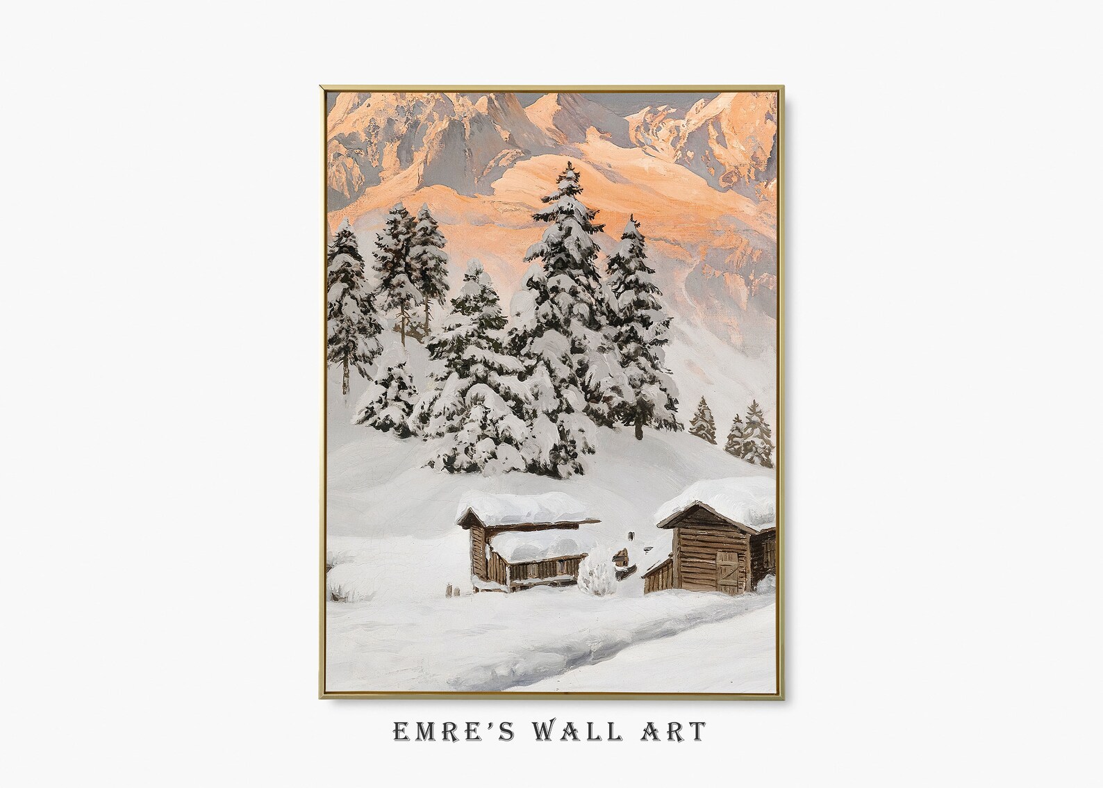 Winter Landscape Painting Set Rustic Winter Prints Winter - Etsy
