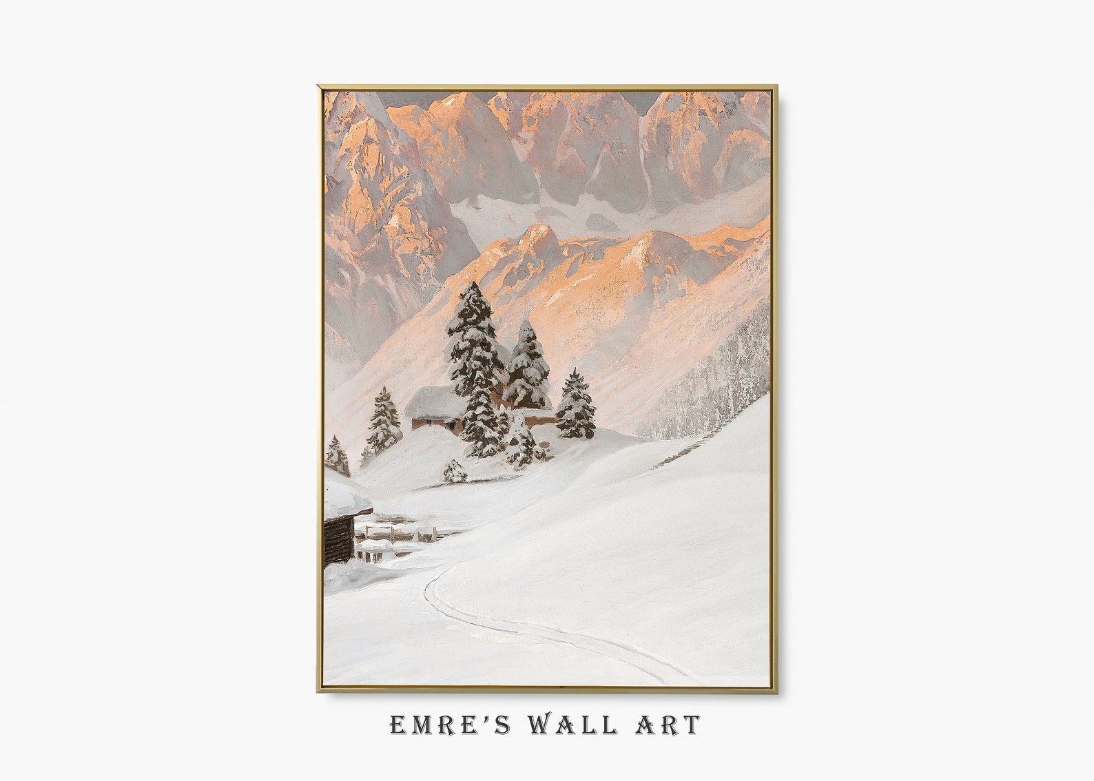 Winter Landscape Painting Set Rustic Winter Prints Winter - Etsy