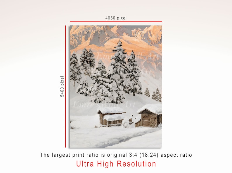 Winter Landscape Painting Set Rustic Winter Prints Winter - Etsy