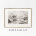 Rustic Sketch Art Print, Vintage Landscape Drawing Decor, Neutral ...