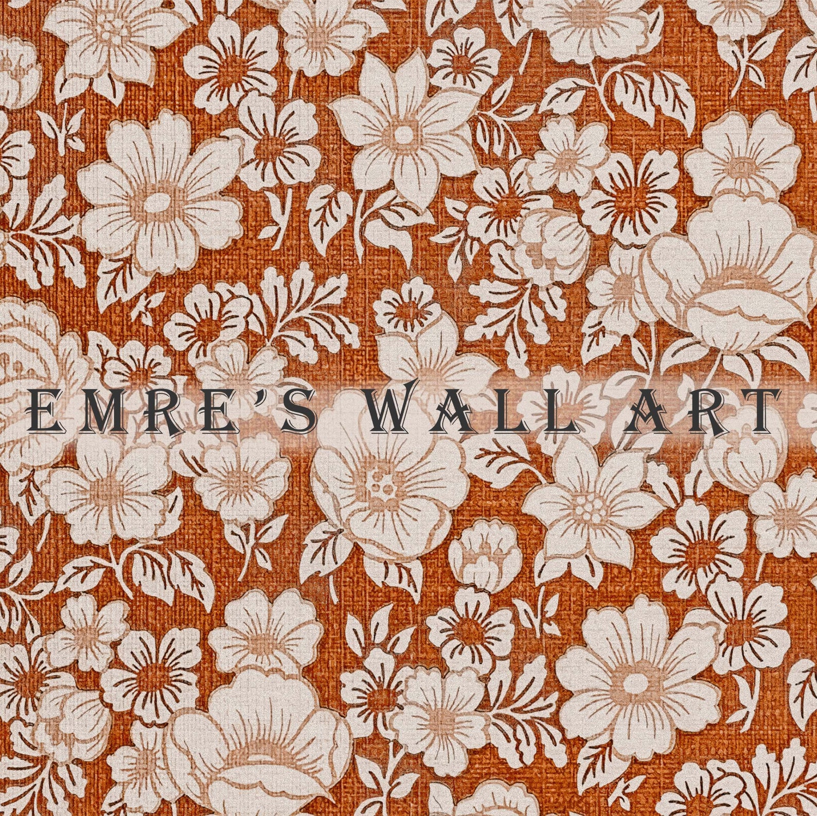 Vintage Rustic Textile Pattern Wall Art Burnt Orange Autumn - Etsy