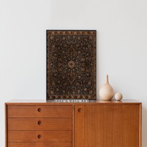 Rug Pattern Wall Art, Vintage Textile Art Print, Antique Tapestry ...