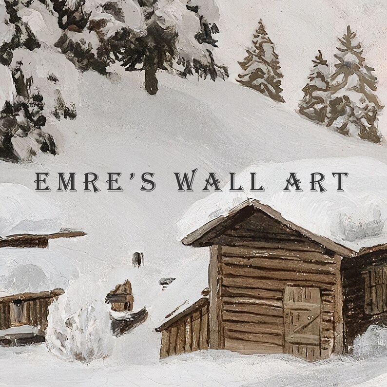 Winter Landscape Painting Set Rustic Winter Prints Winter - Etsy