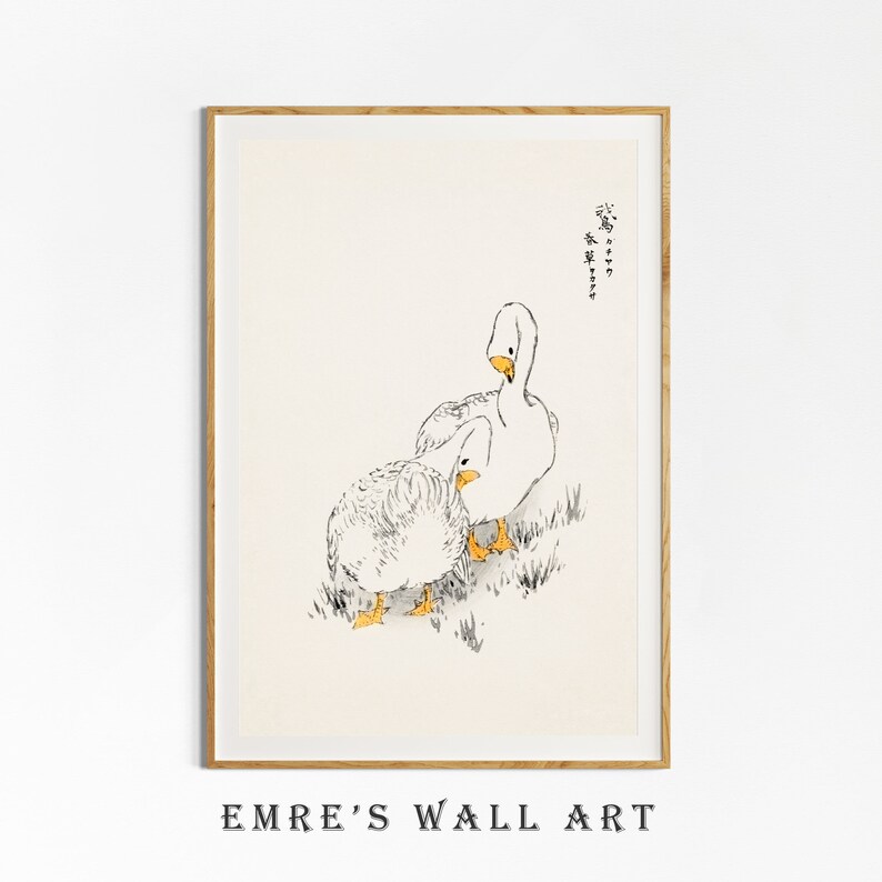 Vintage Duck Sketch Art Print Country Duck Print Neutral - Etsy