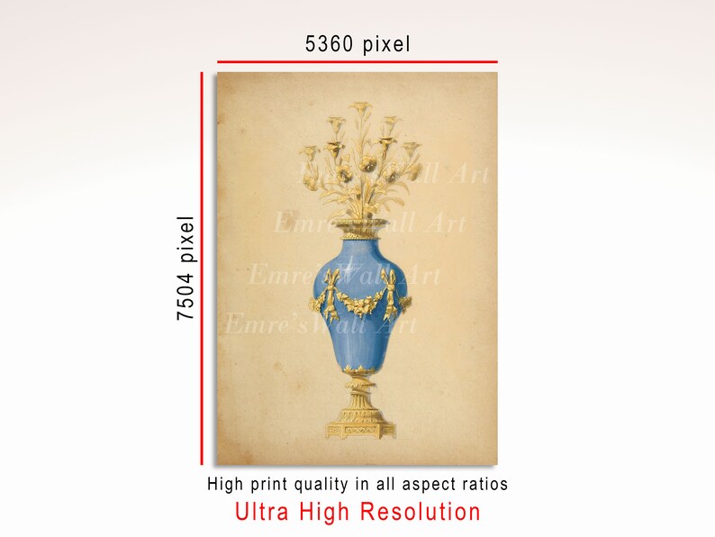 Vintage Candelabra Art Print: Still Life Wall Decor (digital Printable ...