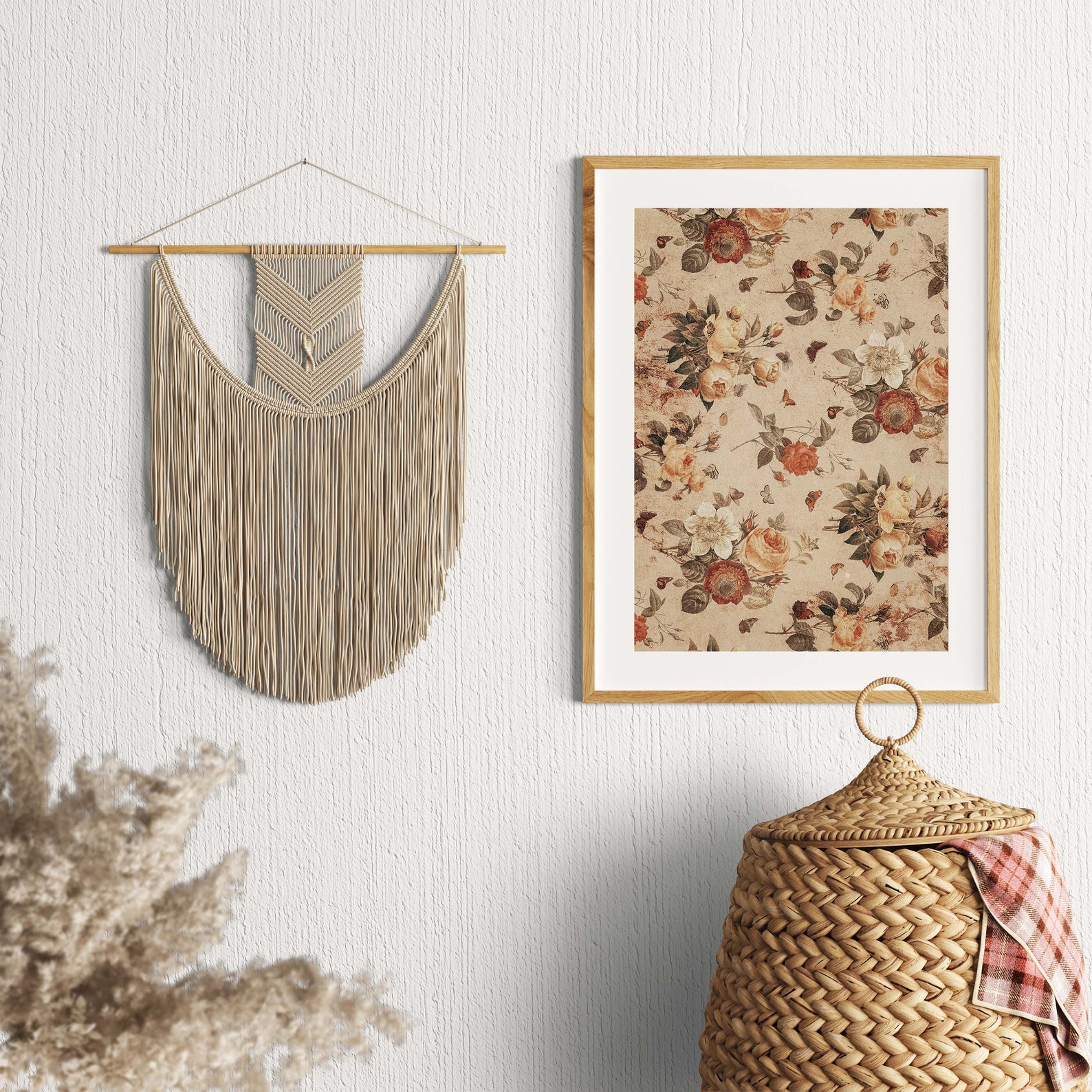 Vintage Textile Wall Art Print Vintage Rustic Pattern Wall - Etsy