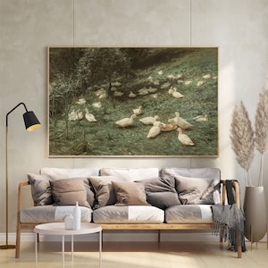 Farm Animal Duck Print, Duck Painting, Vintage Spring Farmhouse Print ...