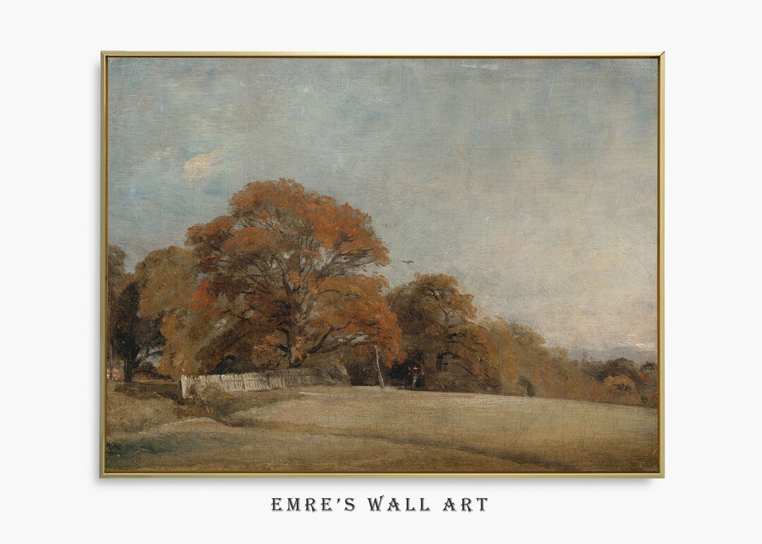 Muted Autumn Landscape Painting Rustic Landscape Country - Etsy